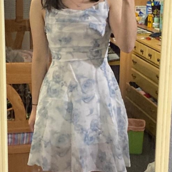 YesStyle | Dresses | Yesstyle White With Blue Flowers S Dress | Poshmark